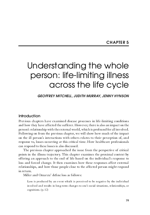 (PDF) Understanding the whole person: life-limiting illness across the ...
