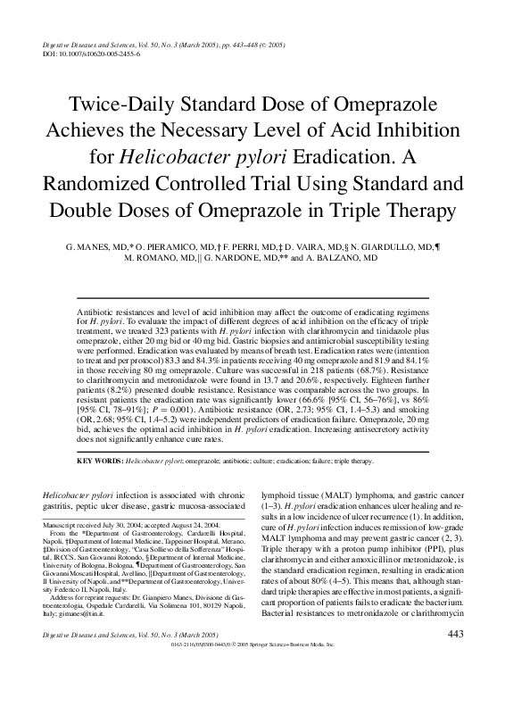 (PDF) Twice-Daily Standard Dose of Omeprazole Achieves the Necessary ...