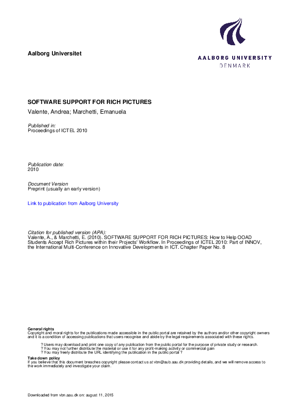 (PDF) Software Support for Rich Pictures