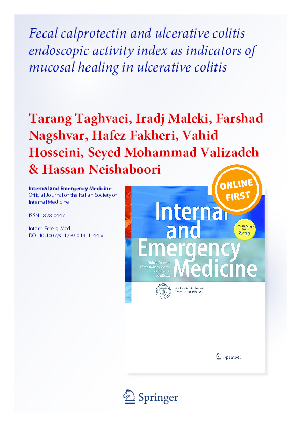 (PDF) Fecal calprotectin and ulcerative colitis endoscopic activity index as indicators of ...