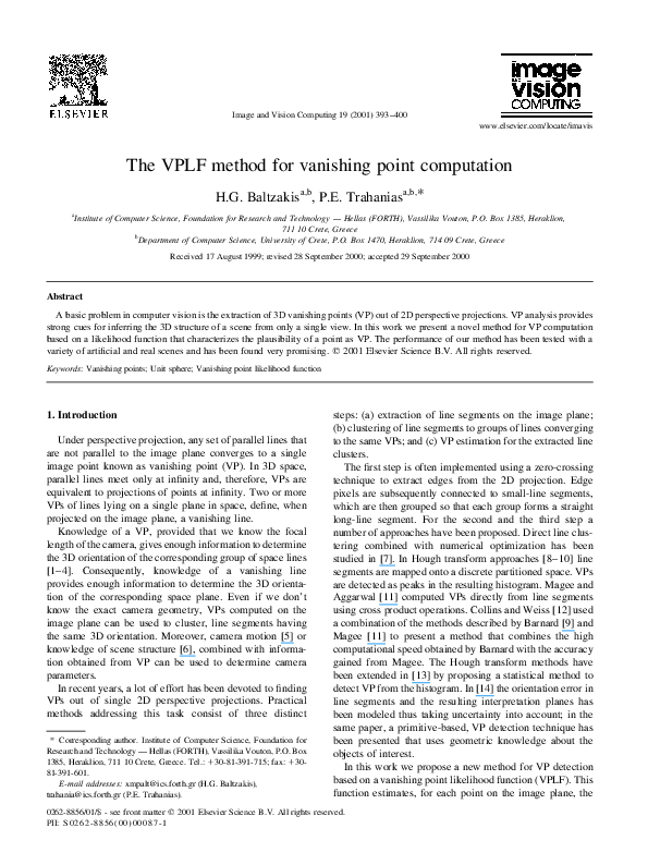 (PDF) The VPLF method for vanishing point computation