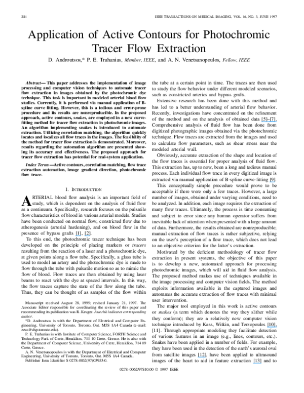 (PDF) Application of active contours for photochromic tracer flow extraction
