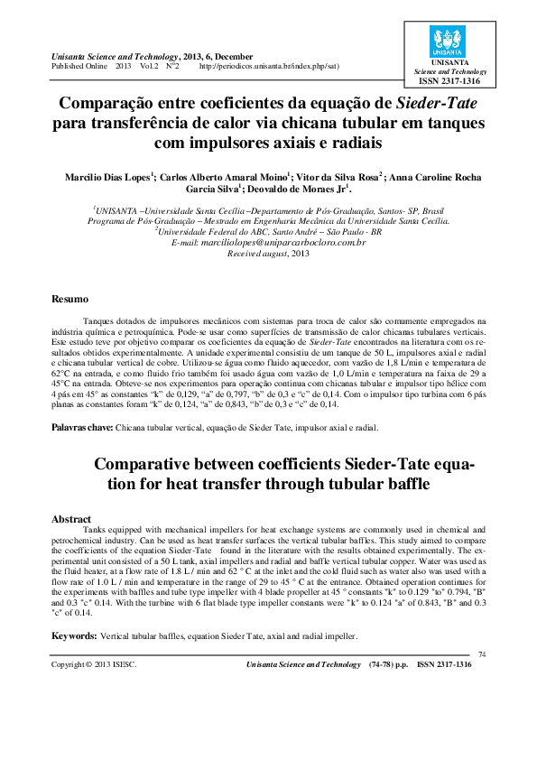 (PDF) Comparative between coefficients Sieder-Tate equation for heat ...