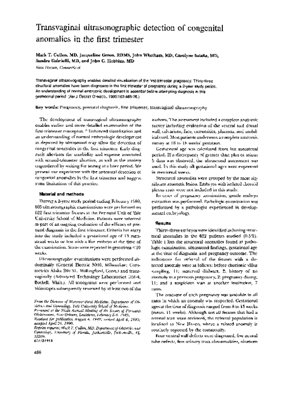 (PDF) Transvaginal ultrasonographic detection of congenital anomalies ...
