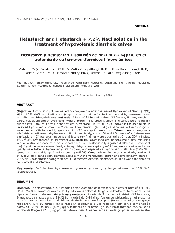 (PDF) Hetastarch and Hetastarch + 7.2% NaCl solution in the treatment ...