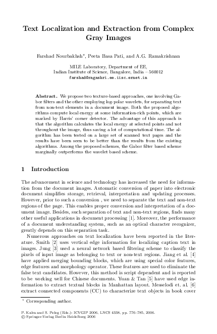 Pdf Text Localization And Extraction From Complex Gray Images