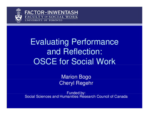 Pdf Evaluating Performance And Reflection And Reflection Osce For