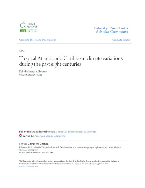 (PDF) Tropical Atlantic and Caribbean climate variations during the ...