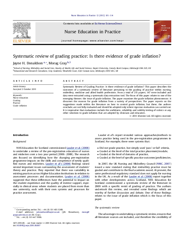 (PDF) Systematic review of grading practice: Is there evidence of grade ...