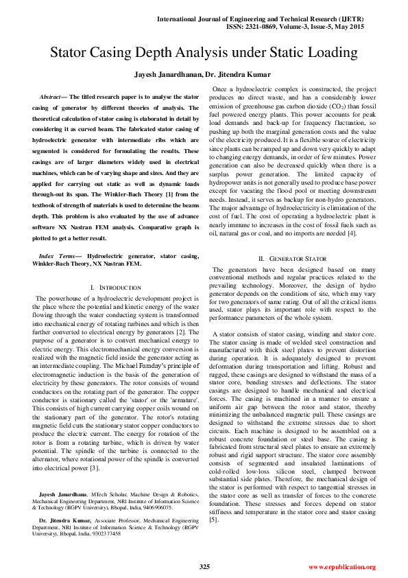 (PDF) Stator Casing Depth Analysis under Static Loading