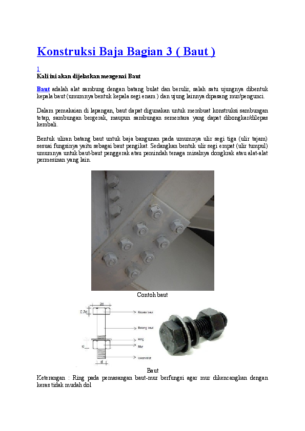 (DOC) Konstruksi Baja Bagian 3 ( Baut