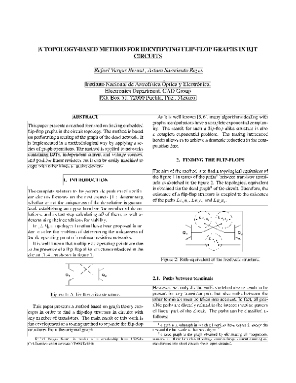 (PDF) A topology-based method for identifying flip-flop graphs in BJT ...