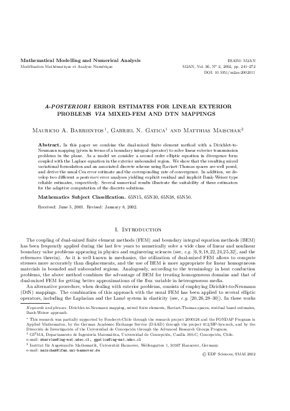 (PDF) A posteriori error estimates for linear exterior problems via ...