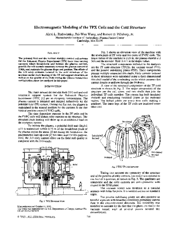 (PDF) Electromagnetic Modeling of the TPX Coils and the Cold Structure