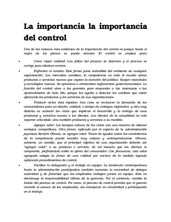 (DOC) La importancia la importancia del control