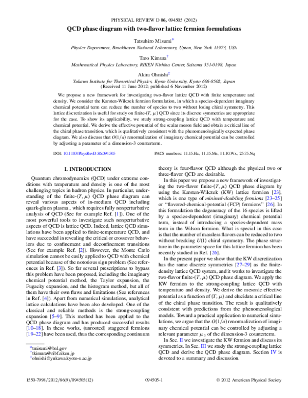 (PDF) QCD phase diagram with two-flavor lattice fermion formulations