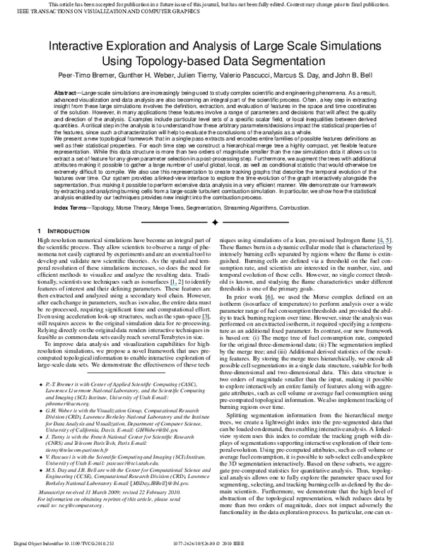Pdf Interactive Exploration And Analysis Of Large Scale Simulations Using Topology Based Data