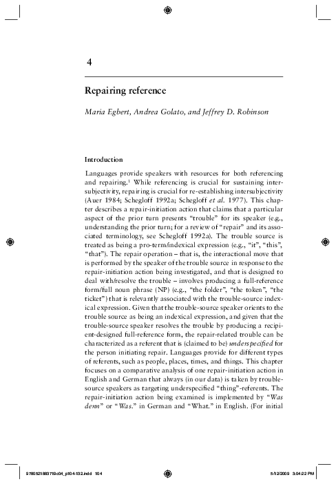 (PDF) Repairing Reference
