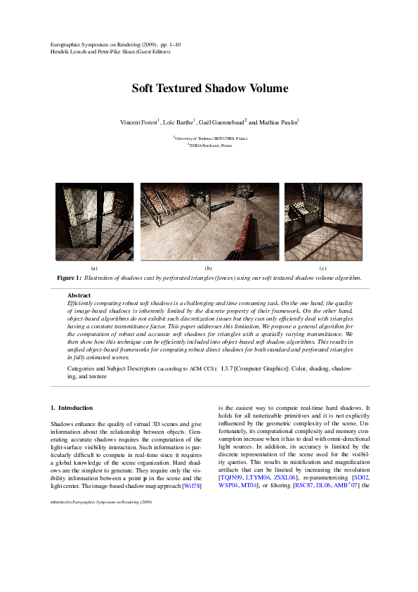 (PDF) Soft Textured Shadow Volume