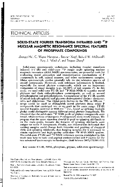 (PDF) Solid-State Fourier Transform Infrared and 31P Nuclear Magnetic ...