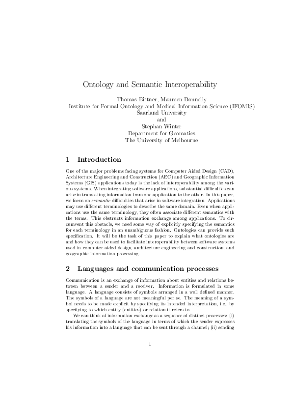 (PDF) Ontology and Semantic Interoperability