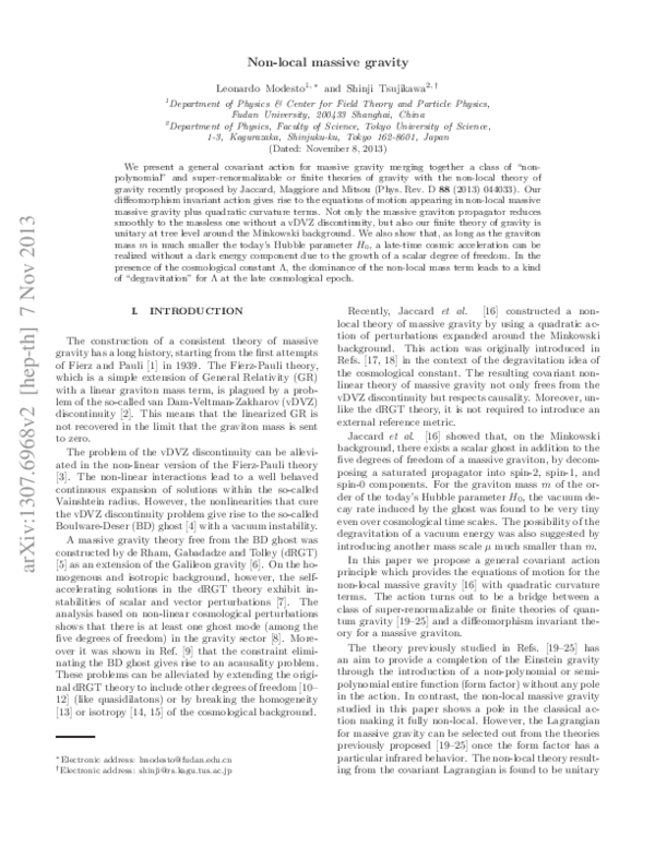 (PDF) Non-local massive gravity