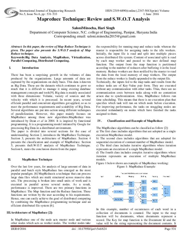 (PDF) Mapreduce Technique: Review and