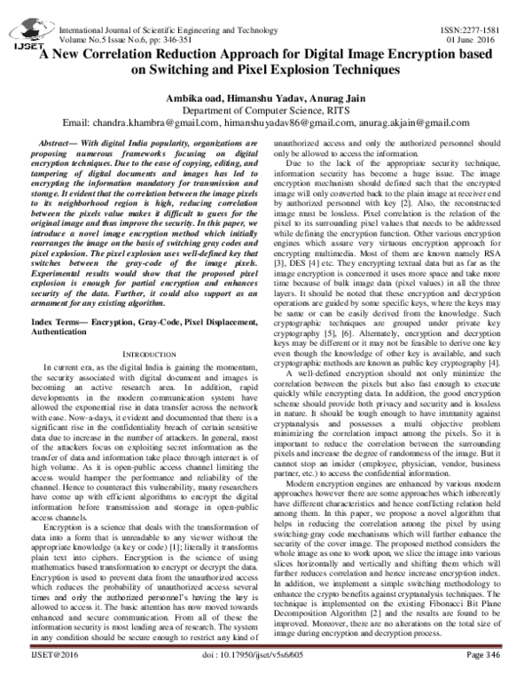 Pdf A New Correlation Reduction Approach For Digital Image Encryption