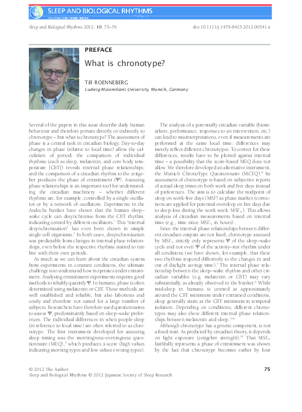 (PDF) What is chronotype?