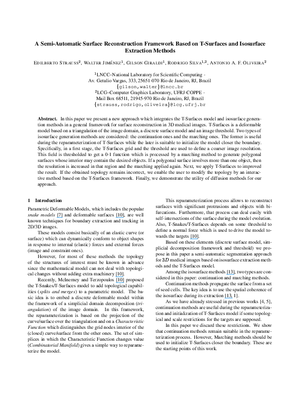 (PDF) A semi-automatic surface reconstruction framework based on t-surfaces and isosurface ...