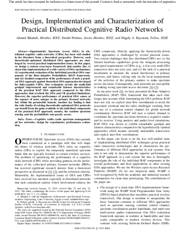 Pdf Design Implementation And Characterization Of Practical