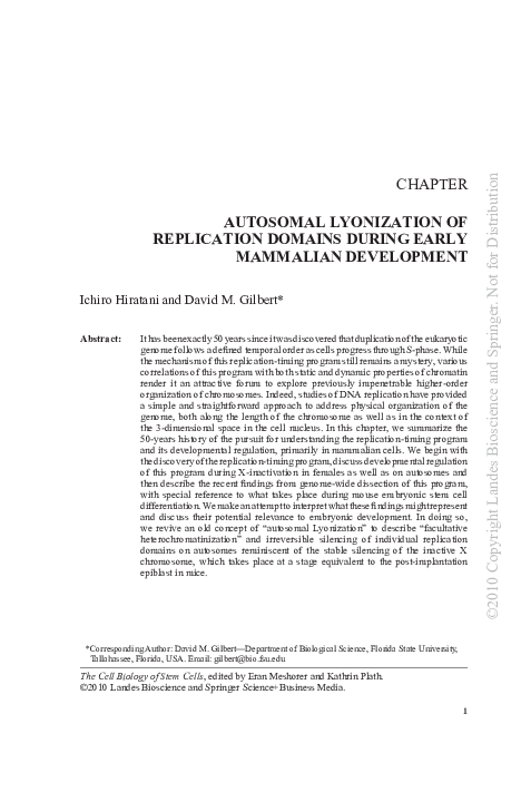 (PDF) Autosomal Lyonization of Replication Domains During Early ...