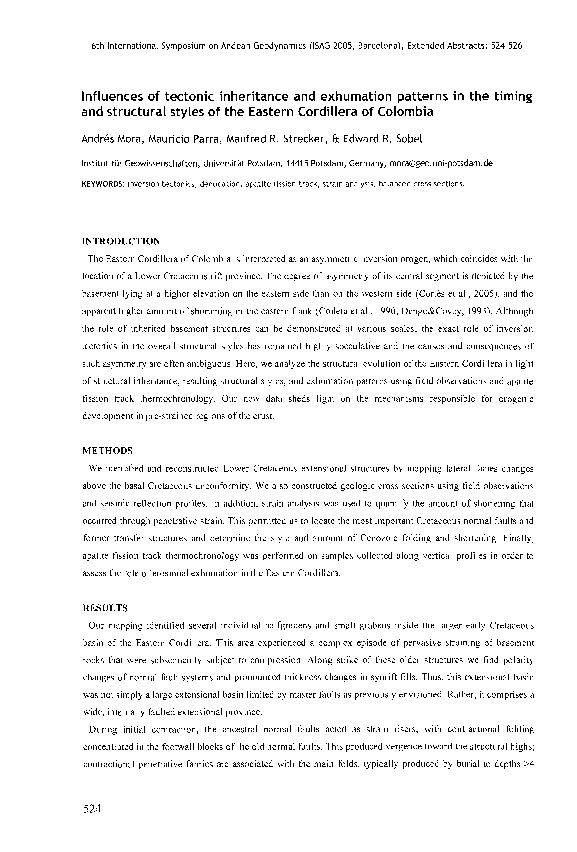 (PDF) Influences of tectonic inheritance and exhumation patterns in the timing and structural ...