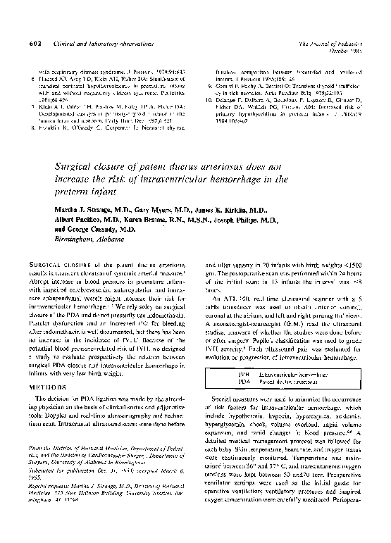 (PDF) Surgical closure of patent ductus arteriosus does notincrease the ...