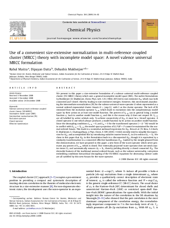 Pdf Use Of A Convenient Size Extensive Normalization In Multi