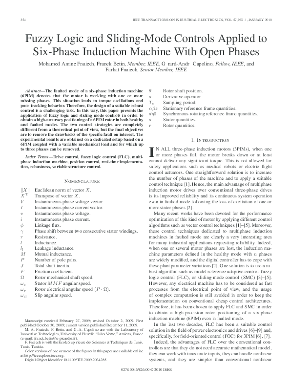 (PDF) Fuzzy Logic and Sliding-Mode Controls Applied to Six-Phase ...