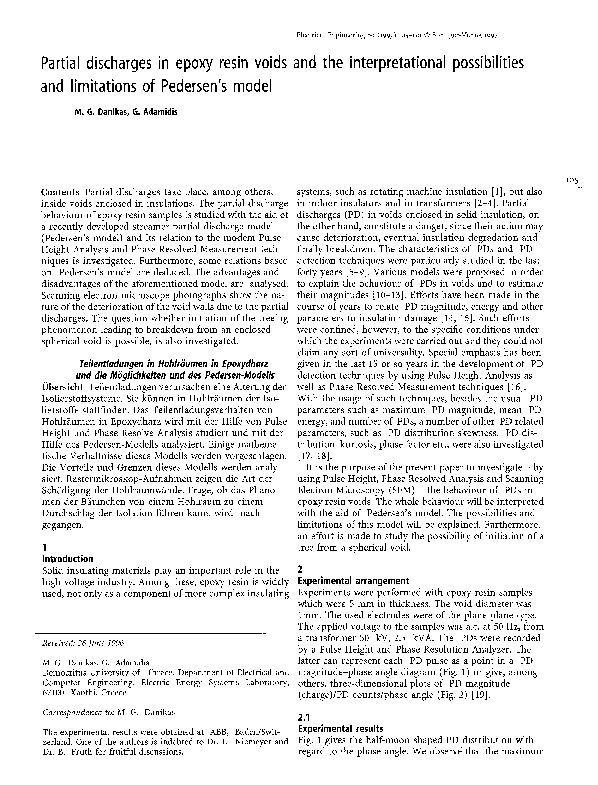 (PDF) Partial discharges in epoxy resin voids and the interpretational possibilities and ...