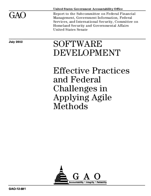 (PDF) GAO Effective Practices and Challenges Applying Agile Methods