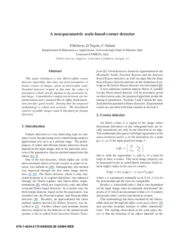 (PDF) A non-parametric scale-based corner detector
