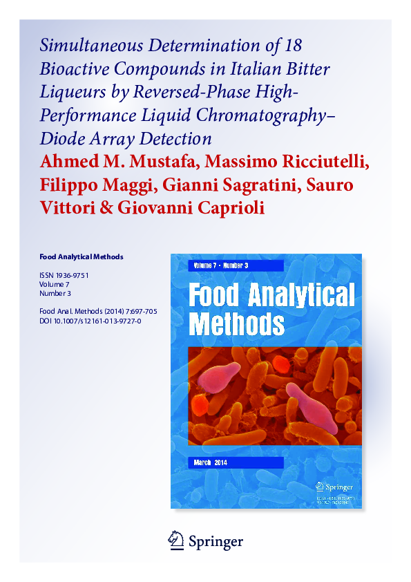 (PDF) Simultaneous Determination of 18 Bioactive Compounds in Italian Bitter Liqueurs by ...