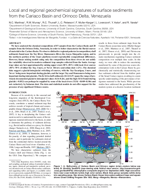 (PDF) Local and regional geochemical signatures of surface sediments ...