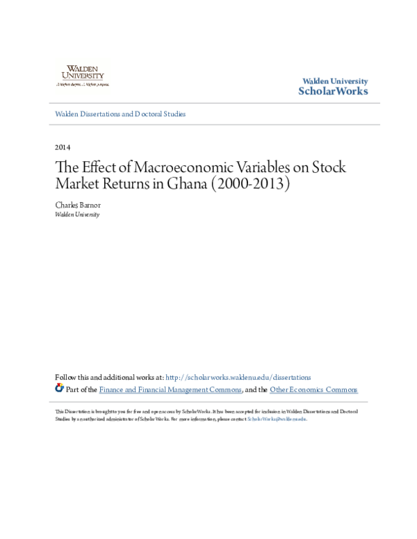 The Effect Of Macroeconomic Variables On Stock Market Returns In Ghana