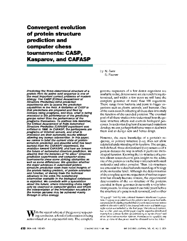 (PDF) Convergent evolution of protein structure prediction and computer ...
