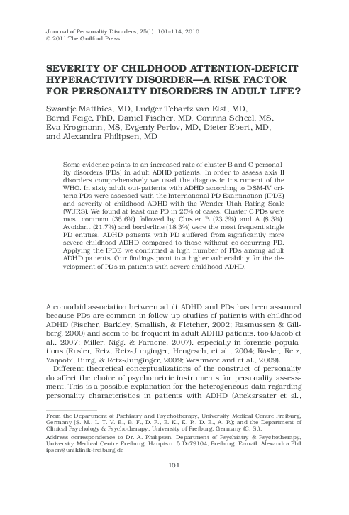 (PDF) Severity of Childhood Attention-Deficit Hyperactivity Disorder-A ...