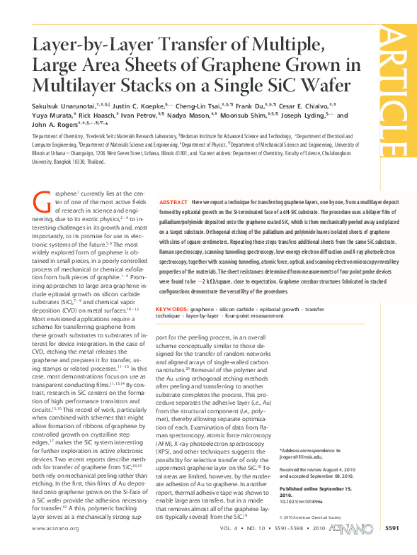 (PDF) Layer-by-Layer Transfer of Multiple, Large Area Sheets of ...