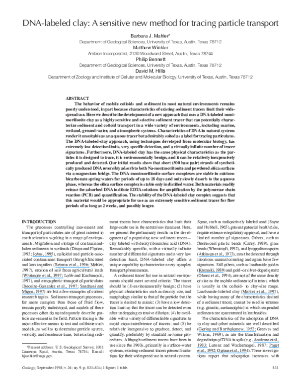 (PDF) DNA-labeled clay: A sensitive new method for tracing particle ...