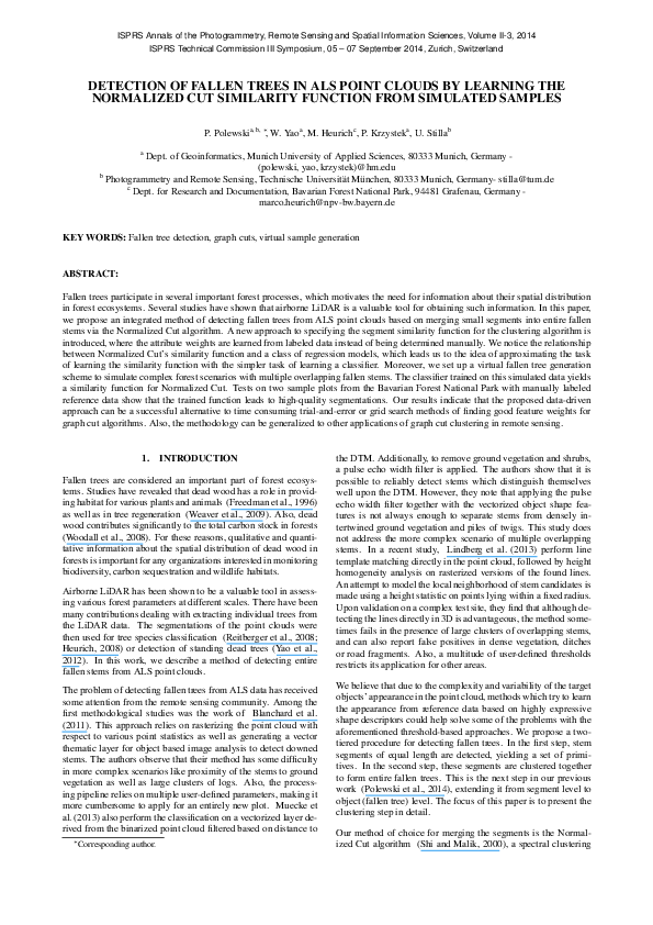 (PDF) Detection of fallen trees in ALS point clouds by learning the ...