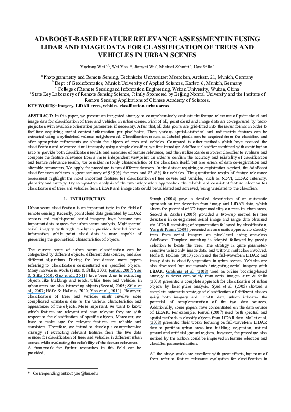 (PDF) AdaBoost-based Feature Relevance Assessment in Fusing Airborne ... (PDF) AdaBoost-based Feature Relevance Assessment in Fusing Airborne ...