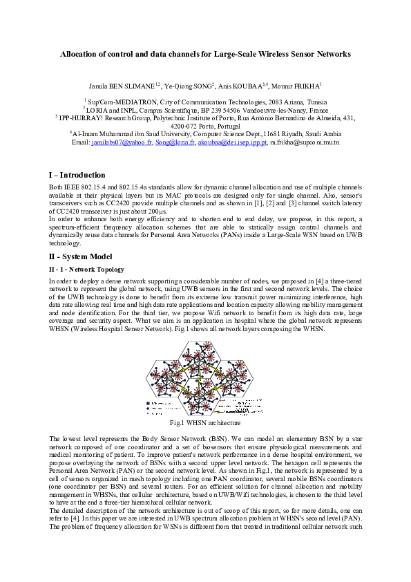 (PDF) A Multi-Channel MAC Protocol For Wireless Hospital Sensor Networks