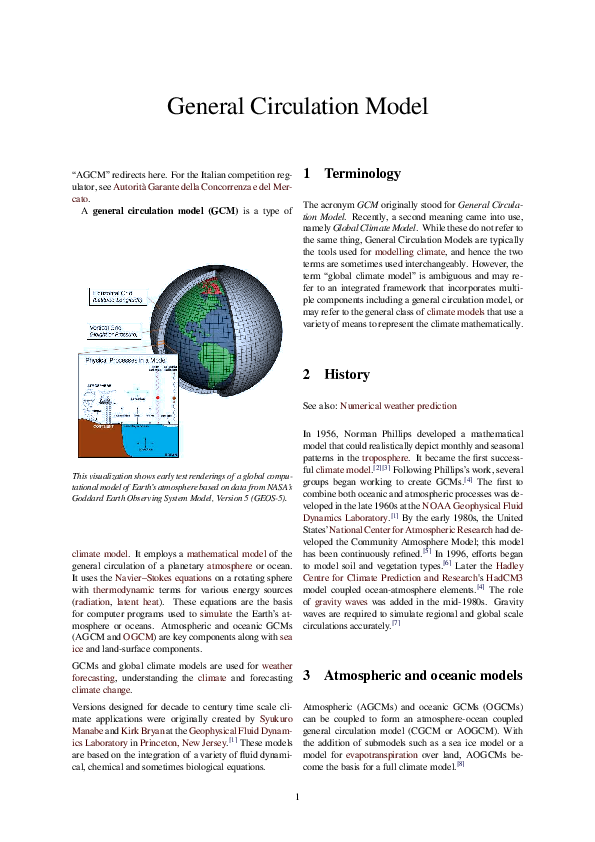 (PDF) General Circulation Model